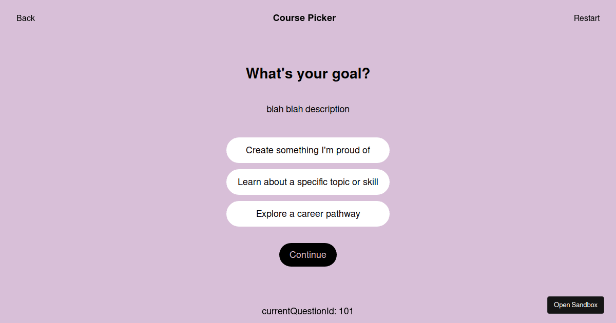 course-picker - Codesandbox