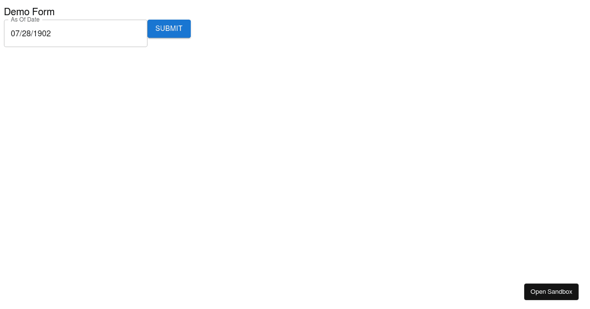 MUI5 + react-final-form + DatePicker (forked) - Codesandbox