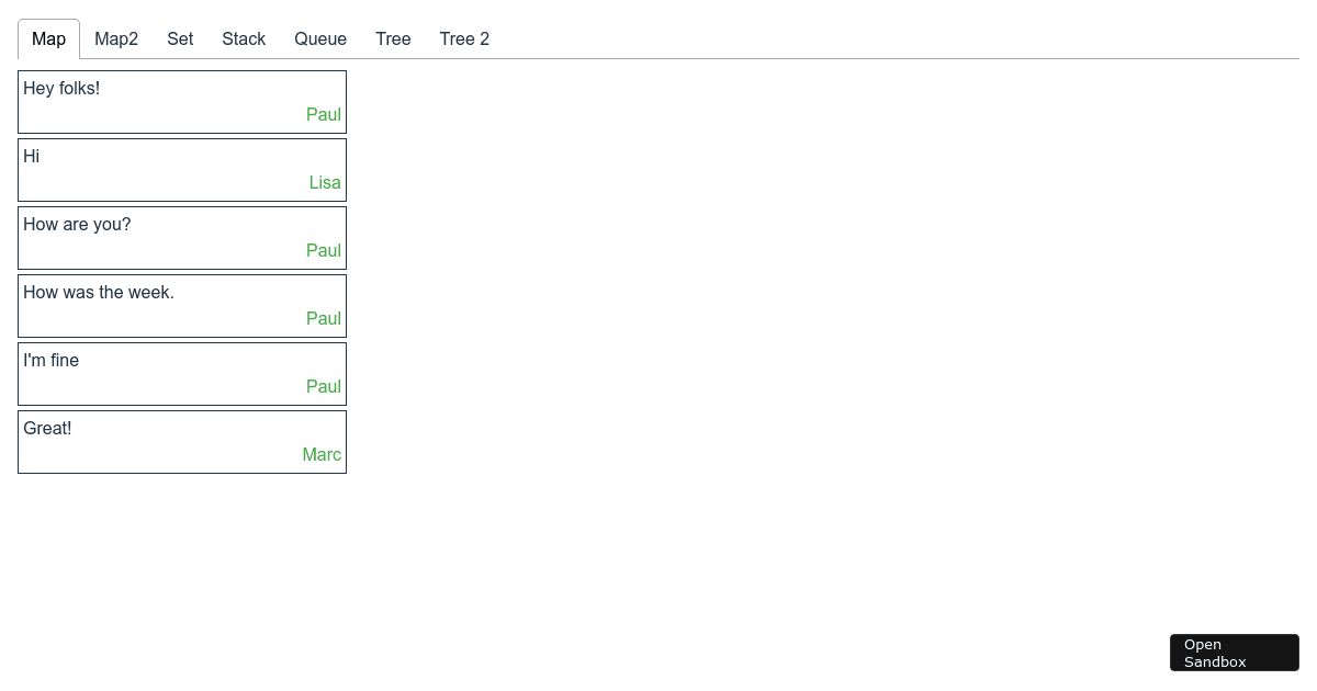 Javascript Data Structures Codesandbox