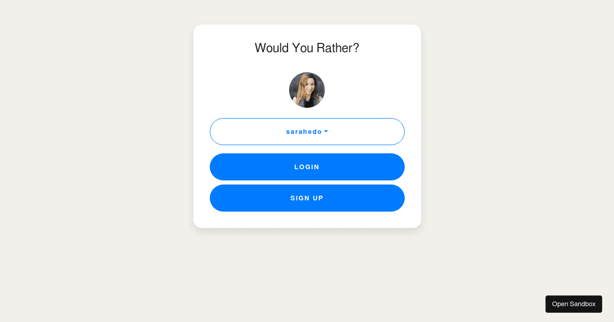 would-you-rather - Codesandbox