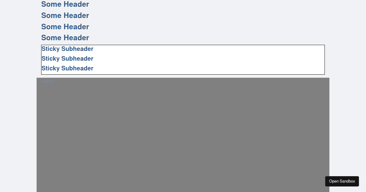 React Sticky El Bug Sandbox Forked Codesandbox