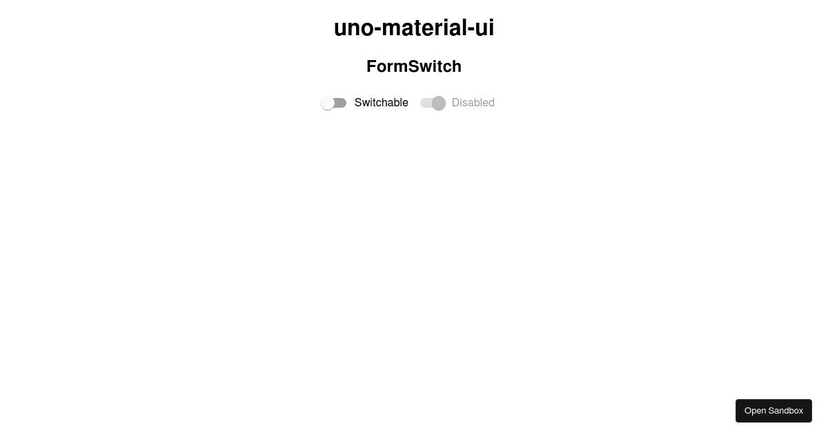 uno-material-ui/FormSwitch - Codesandbox