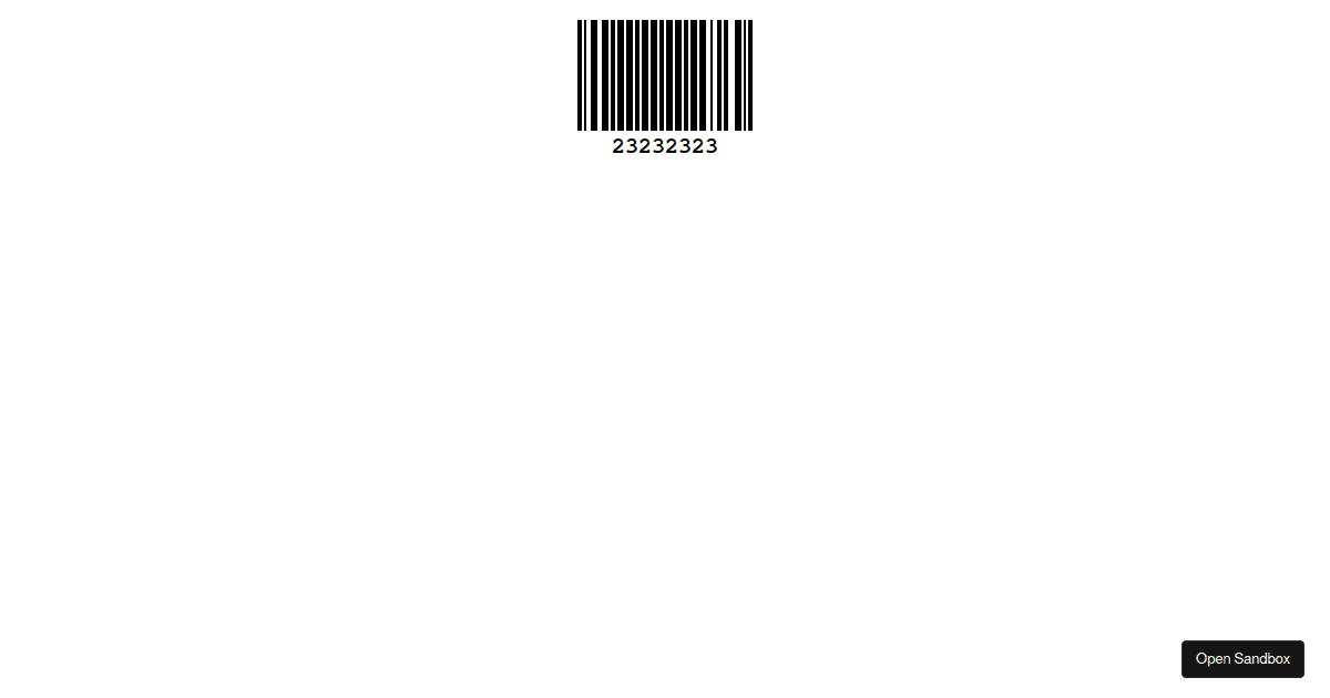 JsBarcode example with functional component - Codesandbox