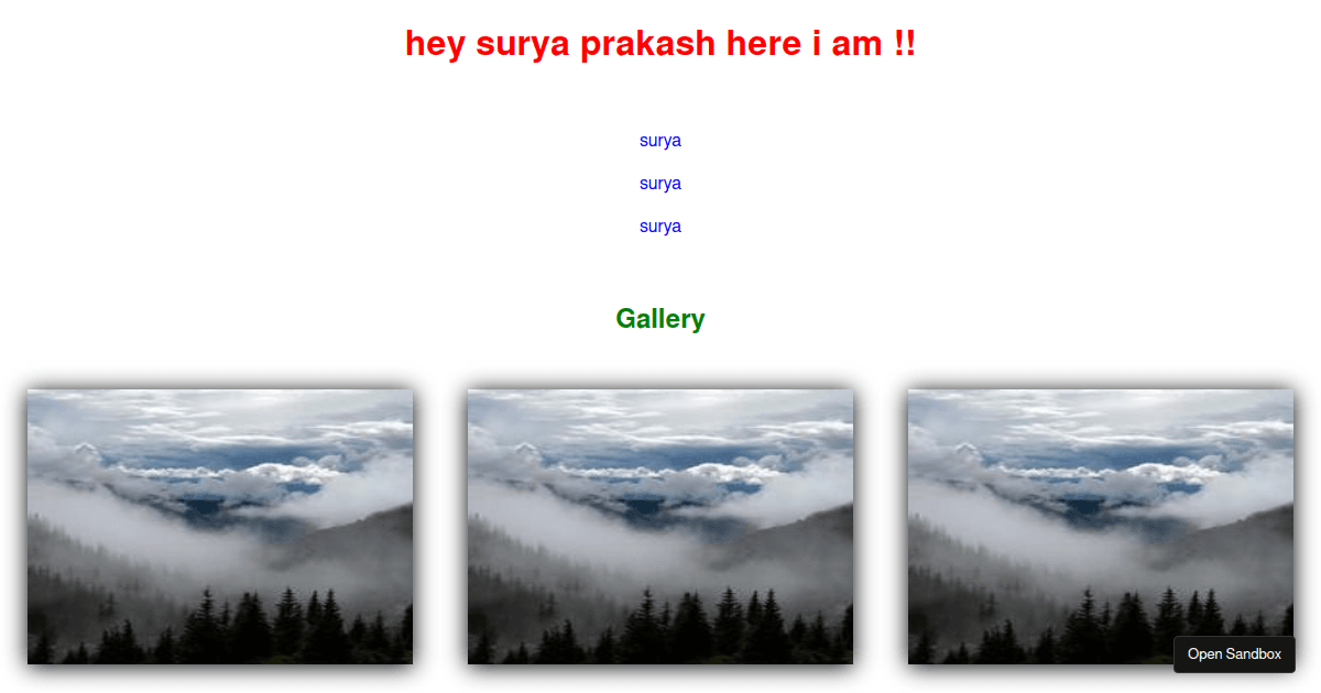 image gallery external css - Codesandbox