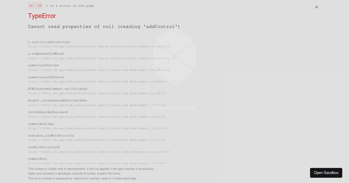 react-map-gl-directions example (forked) - Codesandbox