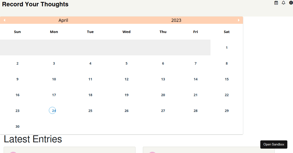 React Calendar (forked) - Codesandbox