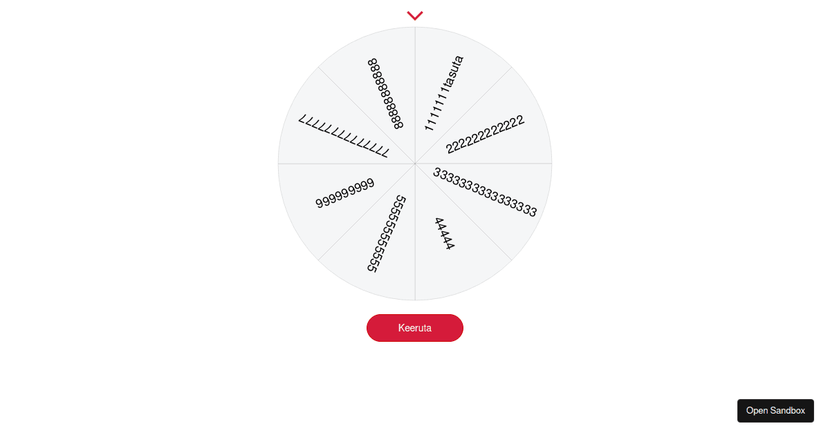 WinWheel Demo (forked) - Codesandbox