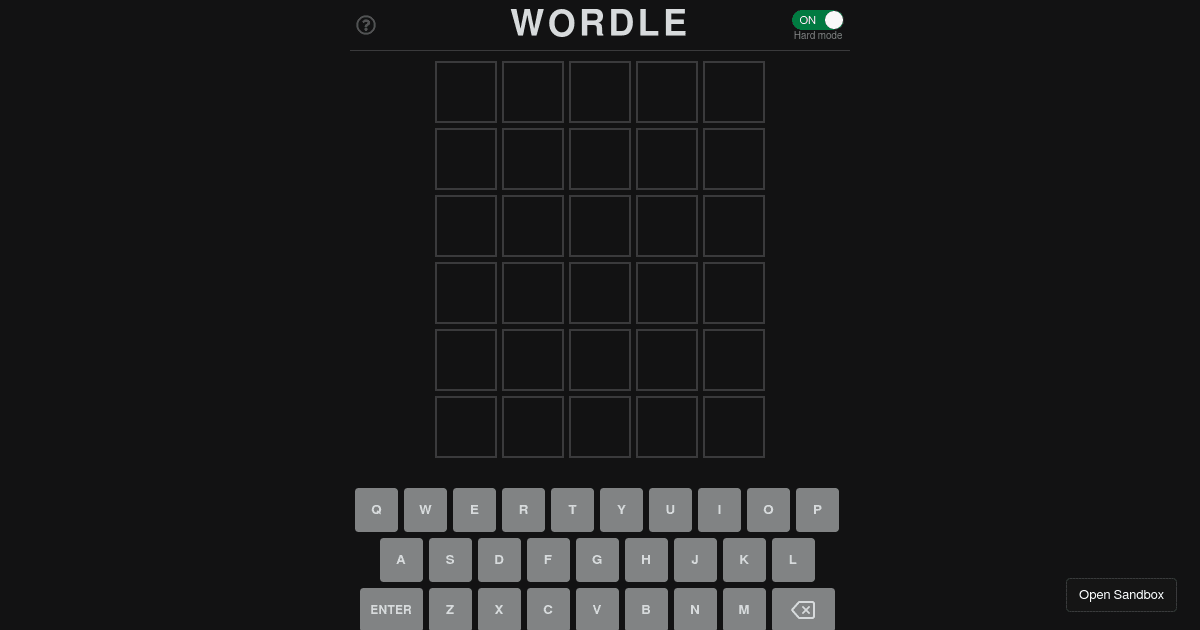 WORDLE (forked) - Codesandbox