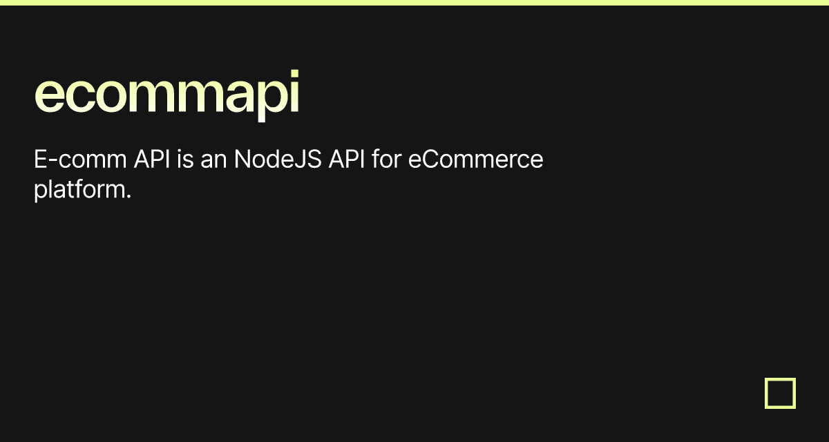 ecommapi - Codesandbox