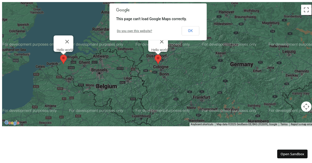 Vue 3 Google maps (forked) - Codesandbox