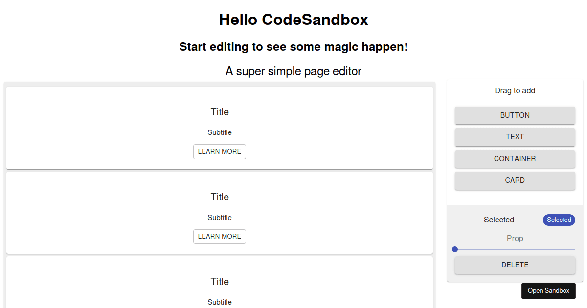basic craft js (forked) - Codesandbox