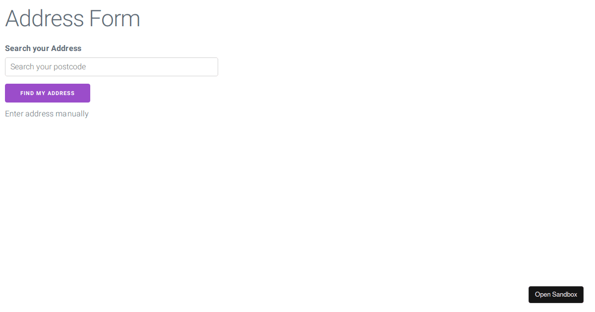 Postcode Lookup: Hide Fields - Codesandbox