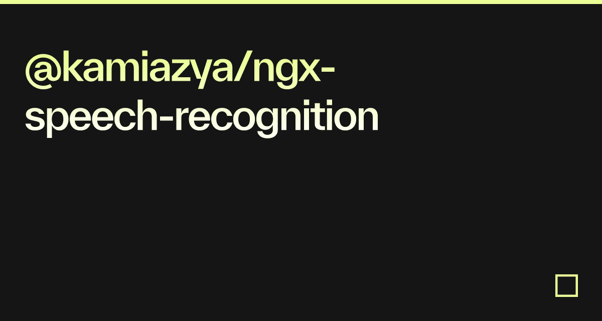 @kamiazya/ngx-speech-recognition - Codesandbox