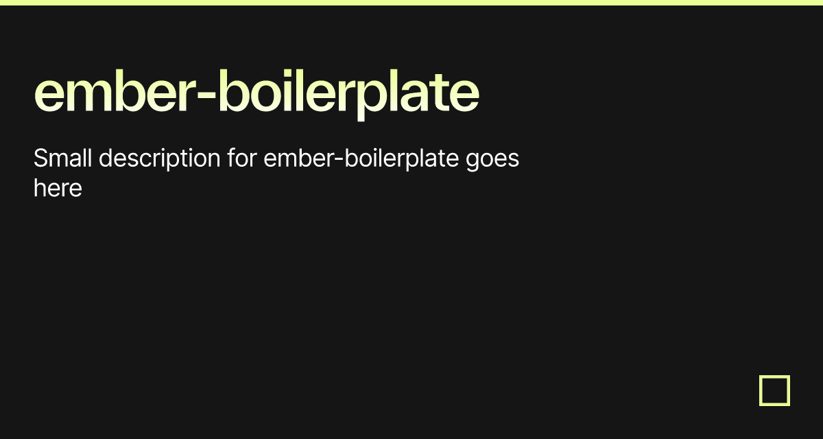 ember-boilerplate - Codesandbox