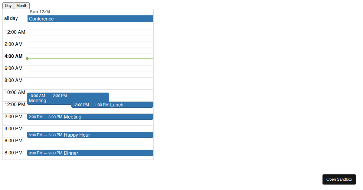 React Big Calendar Example (forked) - Codesandbox