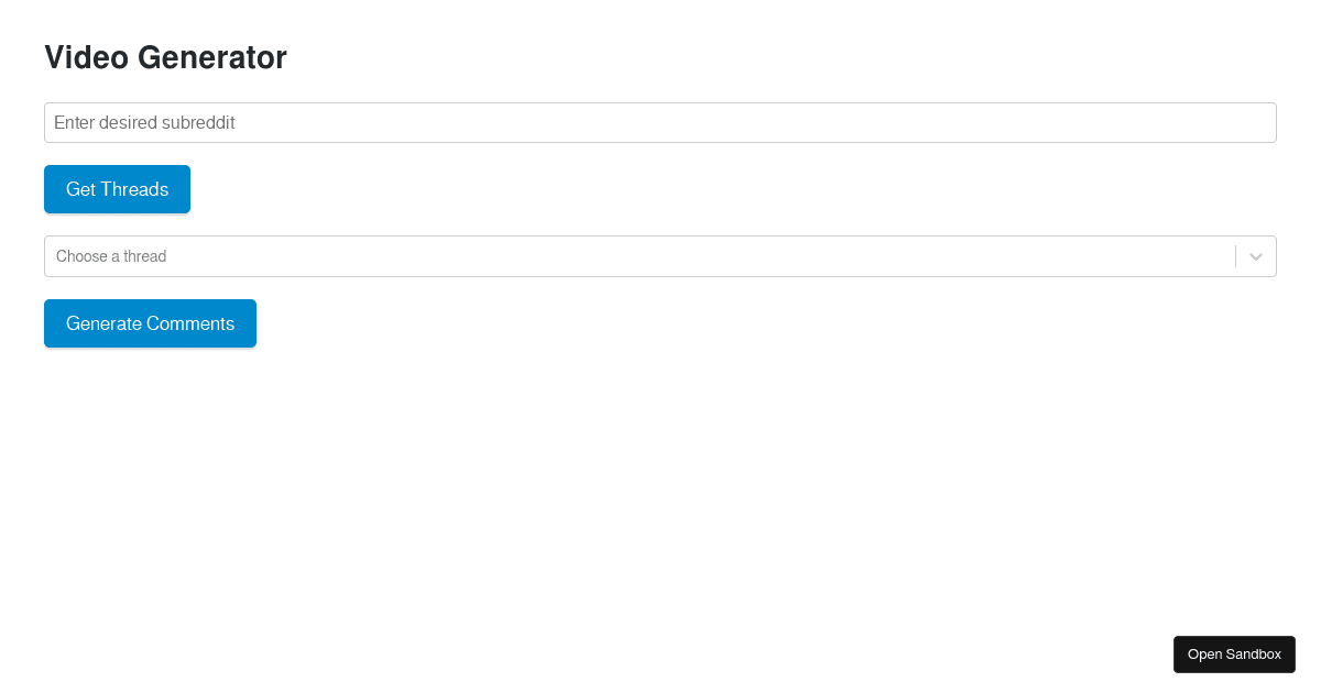 Video Generator - Codesandbox