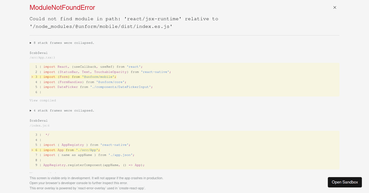 Unform Datetimepicker Example (forked) - Codesandbox