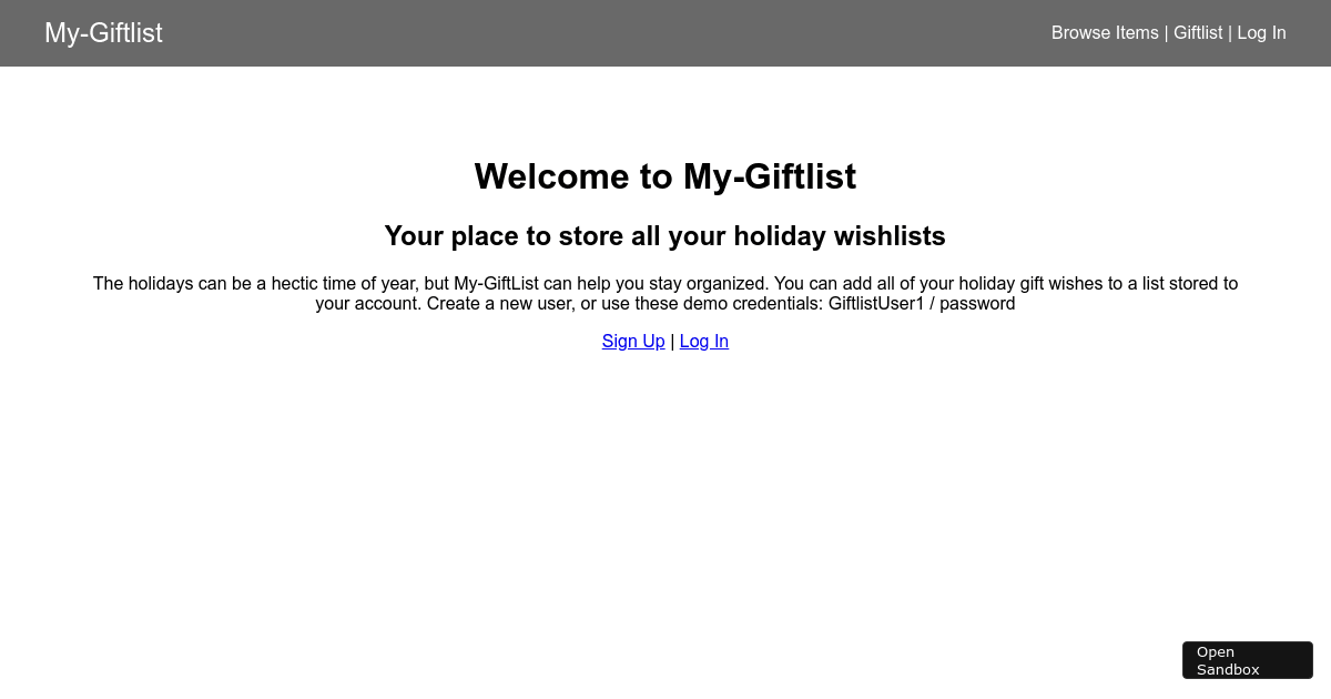 my-giftlist - Codesandbox