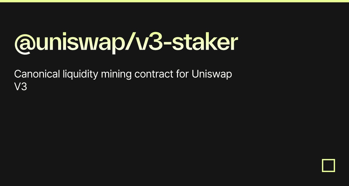 @uniswap/v3-staker - Codesandbox
