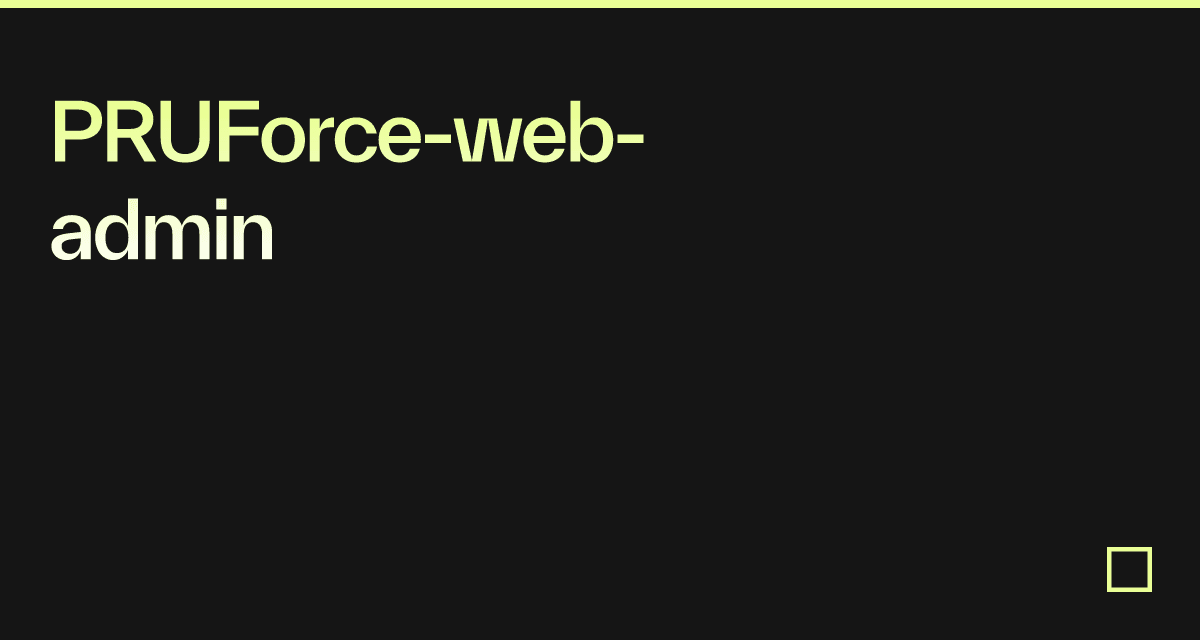 PRUForce-web-admin - Codesandbox
