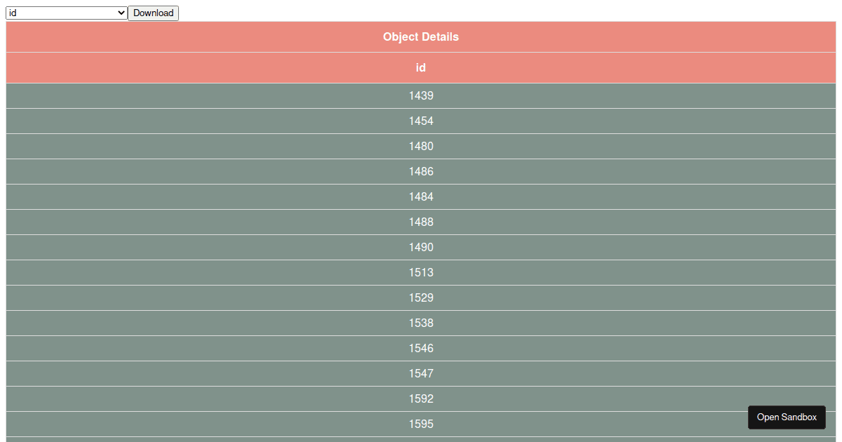 Table task (forked) - Codesandbox