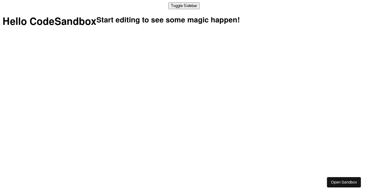 Toggle Sidebar With Styled Components - Codesandbox