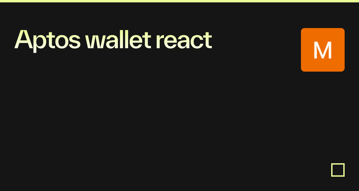 Aptos wallet react - Codesandbox