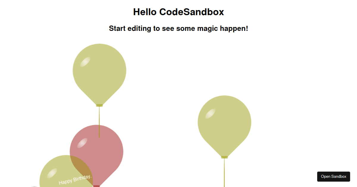 react-floating-balloons-7fxft - Codesandbox