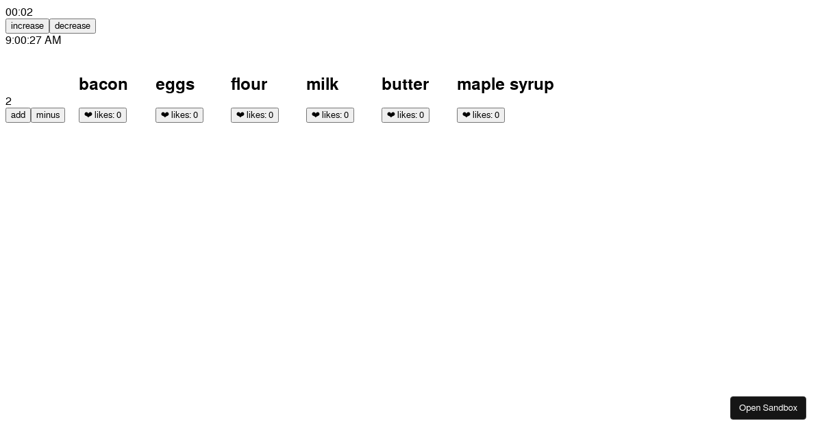 React Coding challenge practice - Codesandbox