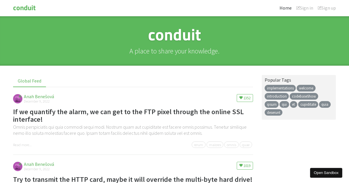 realworld-vue - Codesandbox