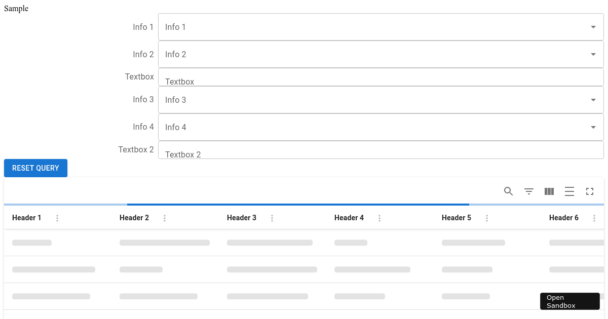 Material React Table Codesandbox