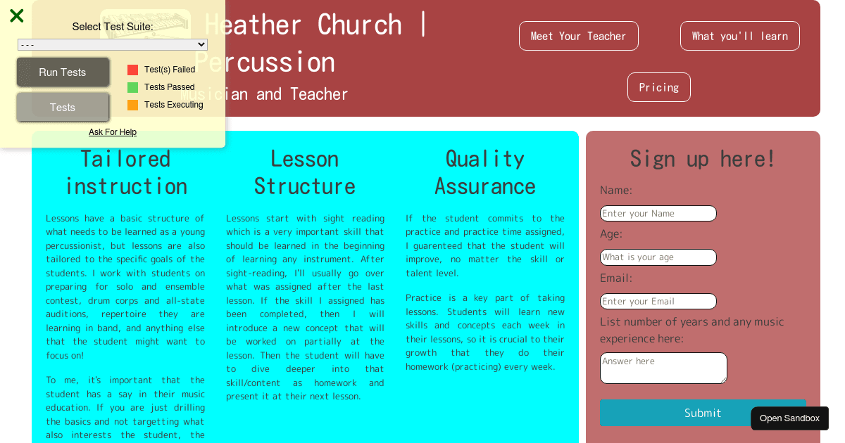 Landing Page Freecodecamp Project Codesandbox 