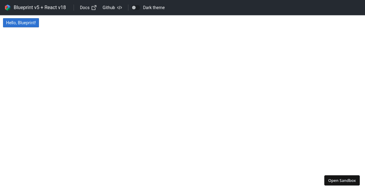 React 18 + Blueprint - Codesandbox
