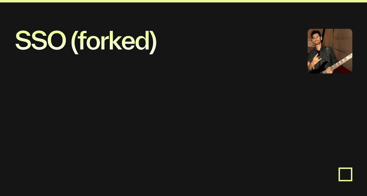 SSO (forked) - Codesandbox