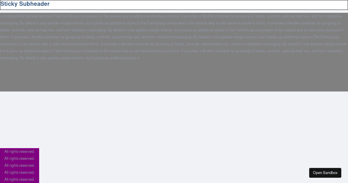 react-sticky-el bug sandbox - Codesandbox