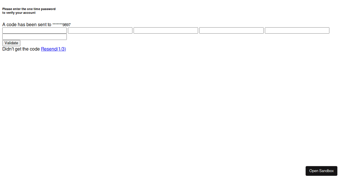 OTP INPUT - Codesandbox OTP INPUT - Codesandbox