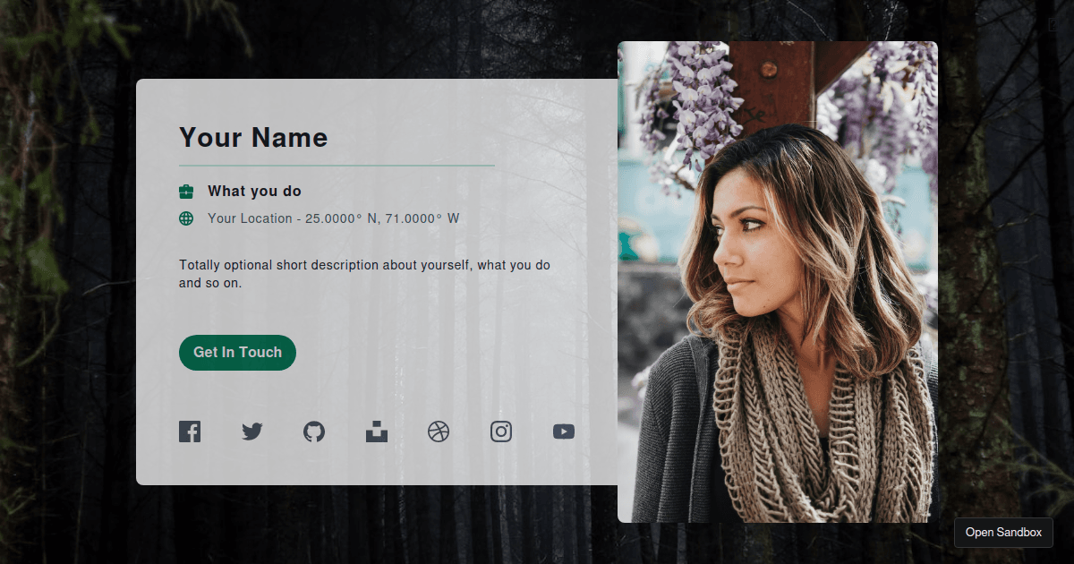 tailwindtoolbox/Profile-Card - Codesandbox