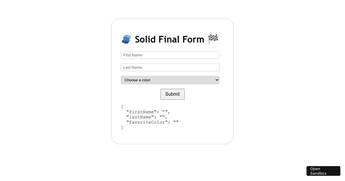 Solid Final Form - Codesandbox
