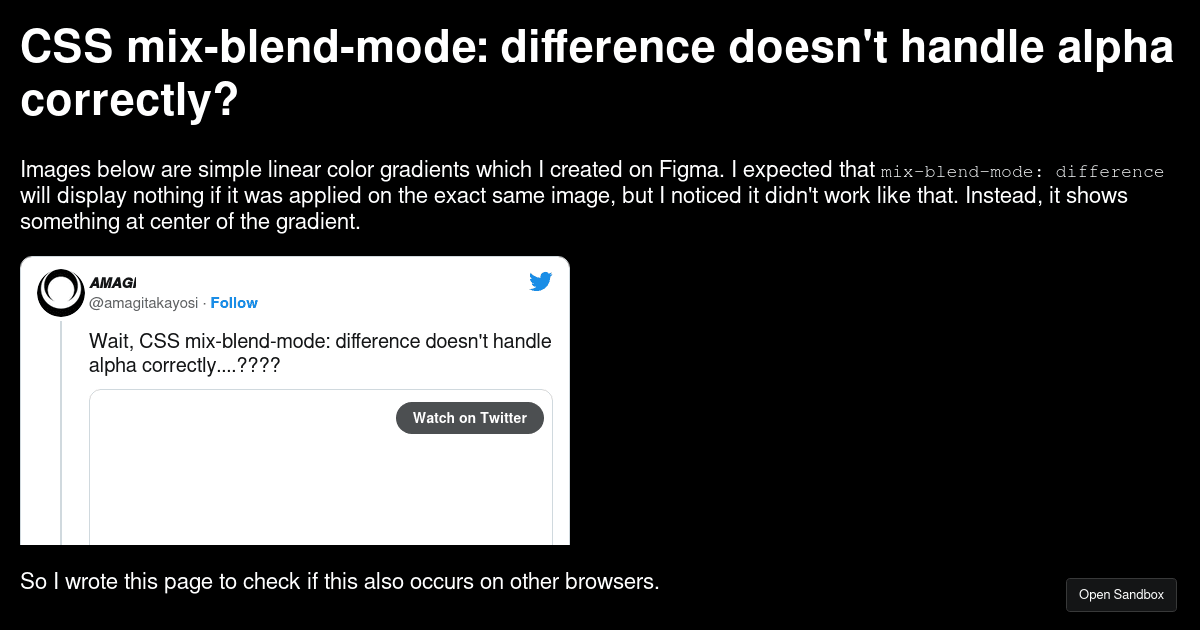 mix-blend-mode: difference test - Codesandbox