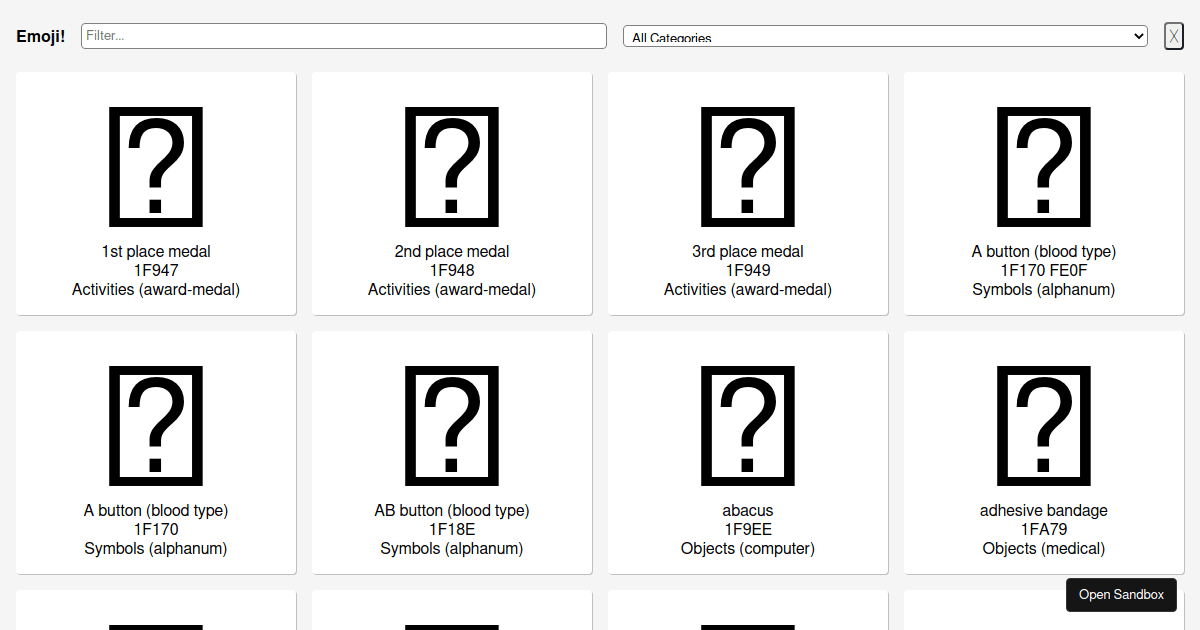 Emoji Finder - Codesandbox