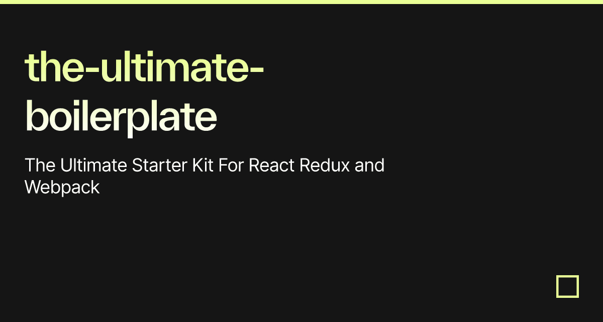 the-ultimate-boilerplate - Codesandbox
