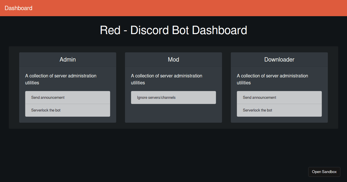 Bootstrap Admin Example - Codesandbox