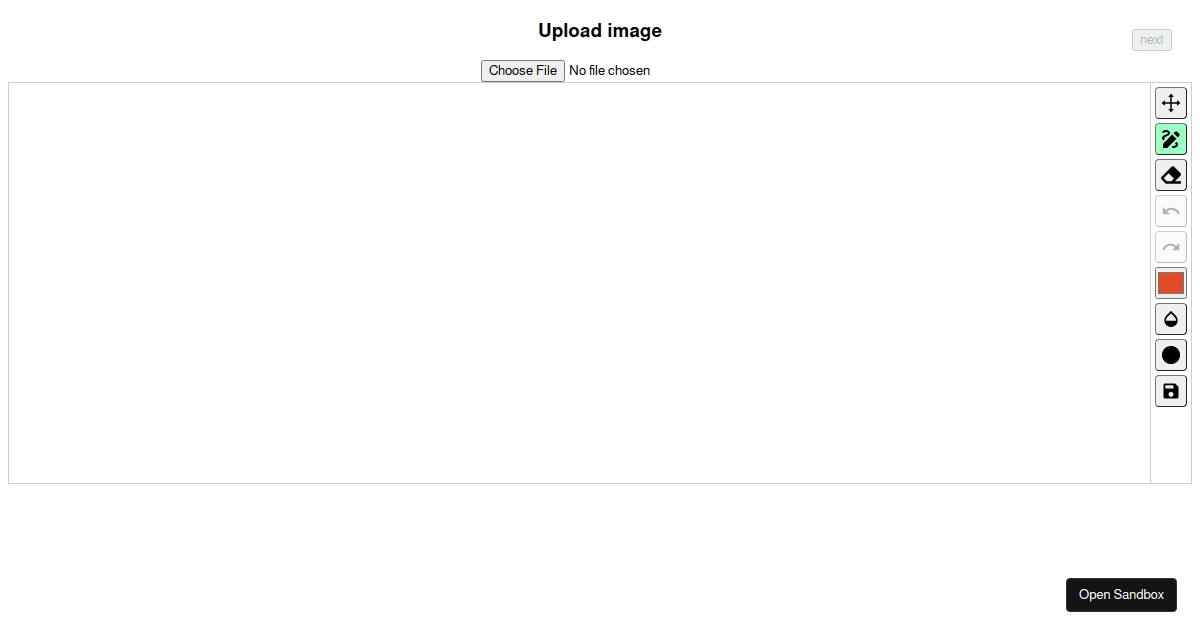 Image editor template - Codesandbox