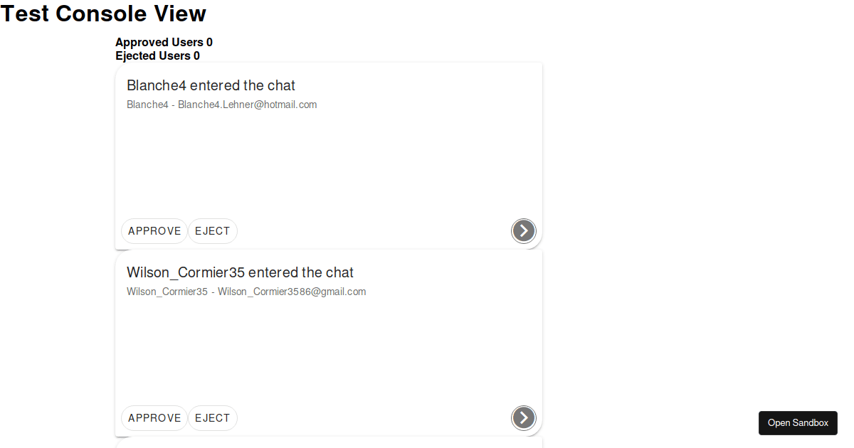 test console - Codesandbox