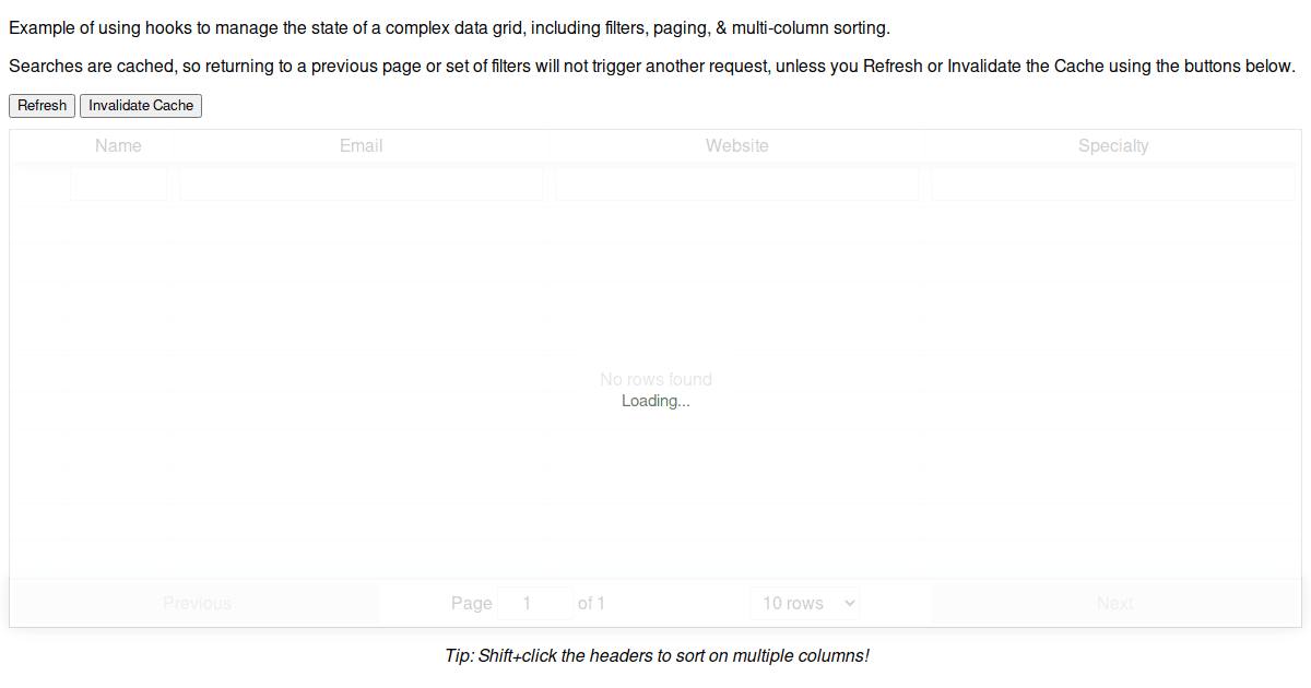 React Table Use Api Server Side Codesandbox