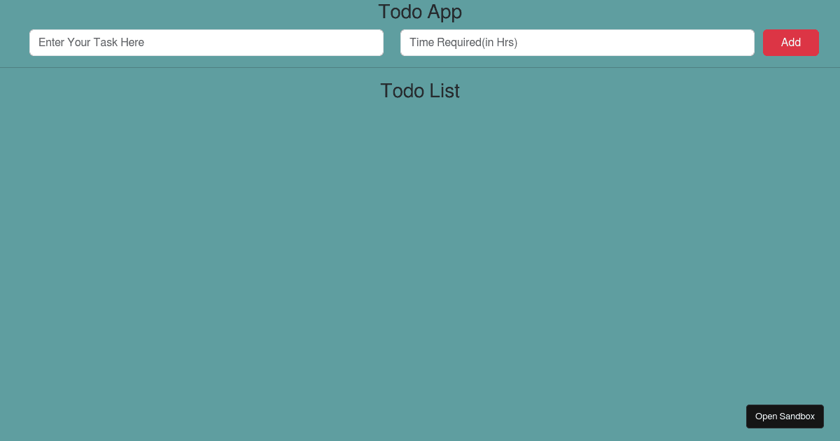 React Todo App Codesandbox