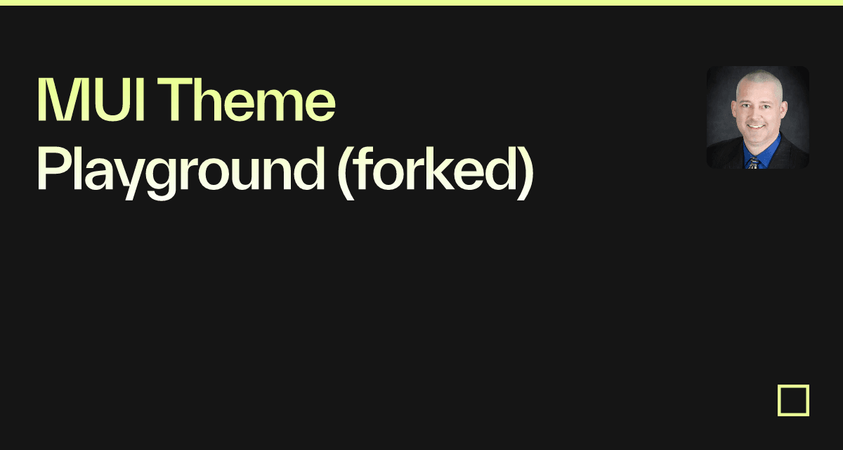 MUI Theme Playground (forked) - Codesandbox