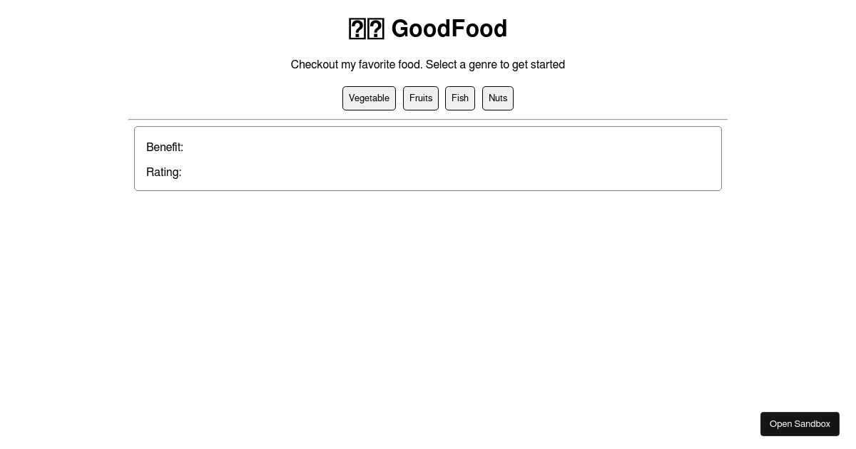 goodfood - Codesandbox