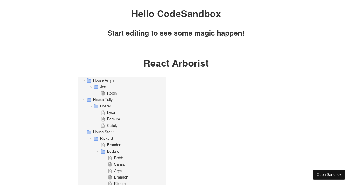 react-arborist - Codesandbox