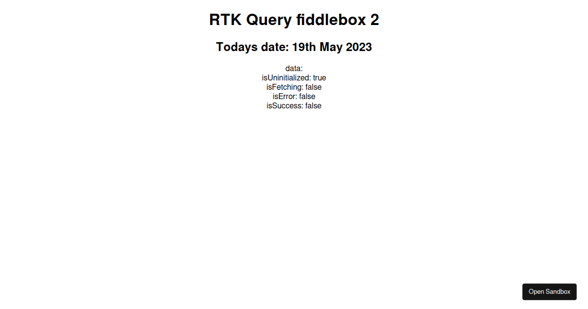 RTK Query fiddlebox - skipToken - Codesandbox